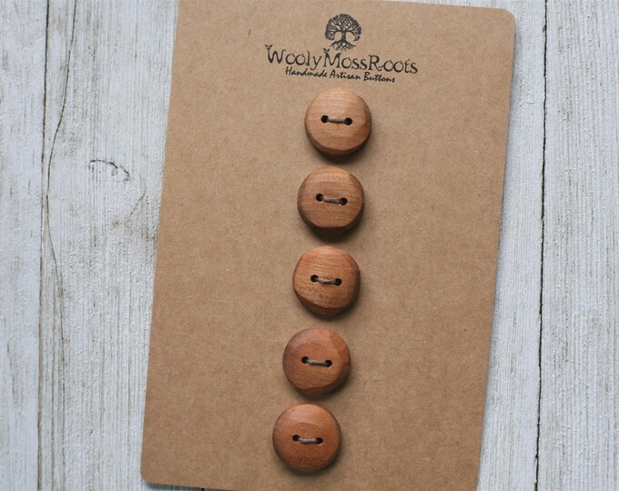 5 Rustic Buttons in Cherry Wood - Etsy