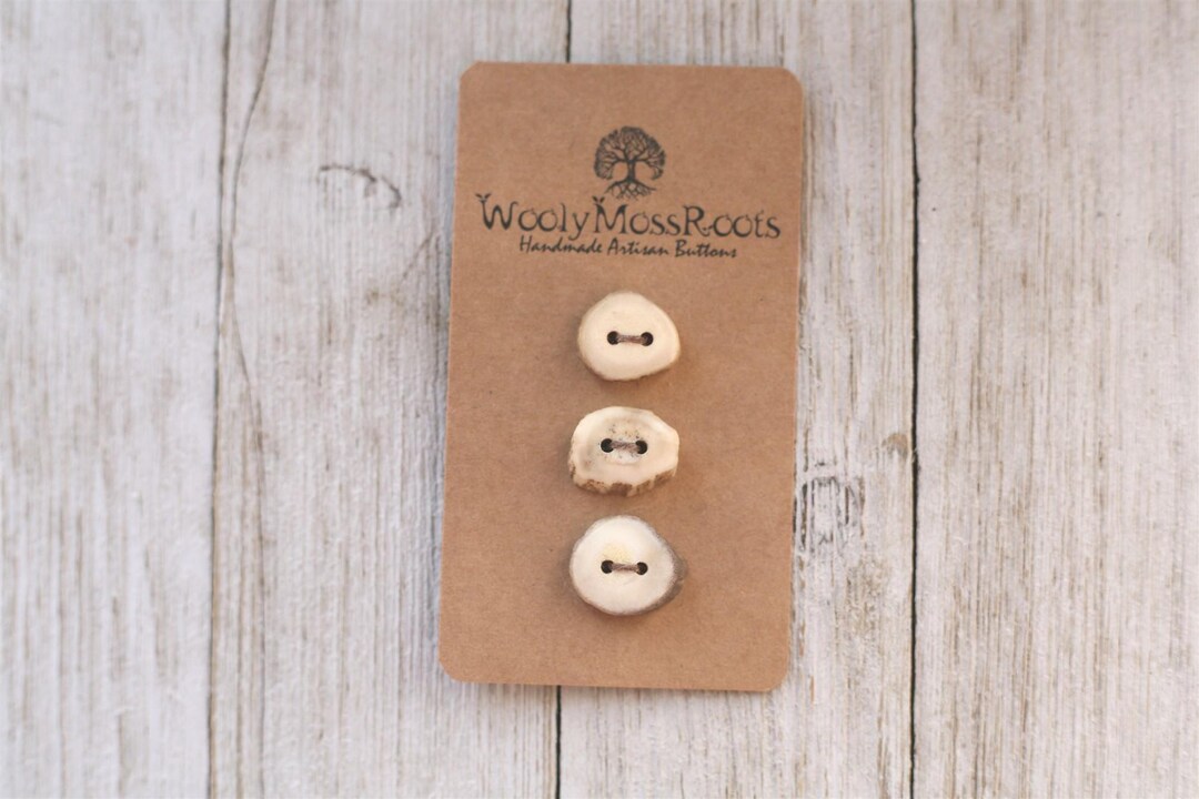 3 Handmade Buttons in Shed Deer Antler {button Mix} - Etsy