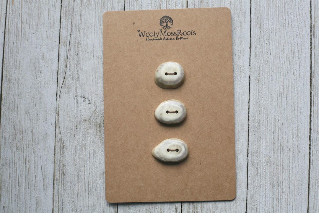 3 Handmade Buttons in Shed Deer Antler - Etsy