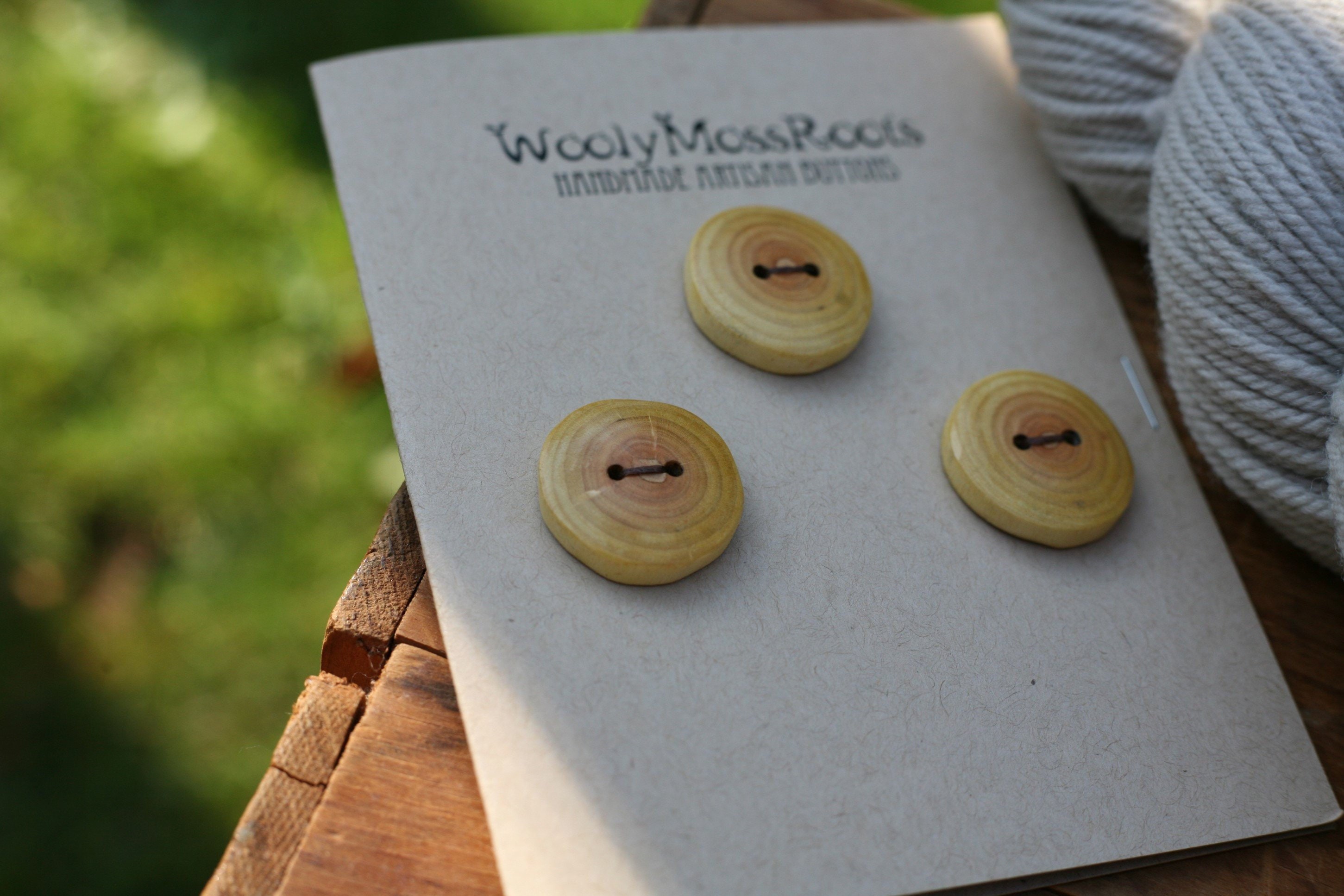 3 Rustic Wood Buttons in Oregon Cascara