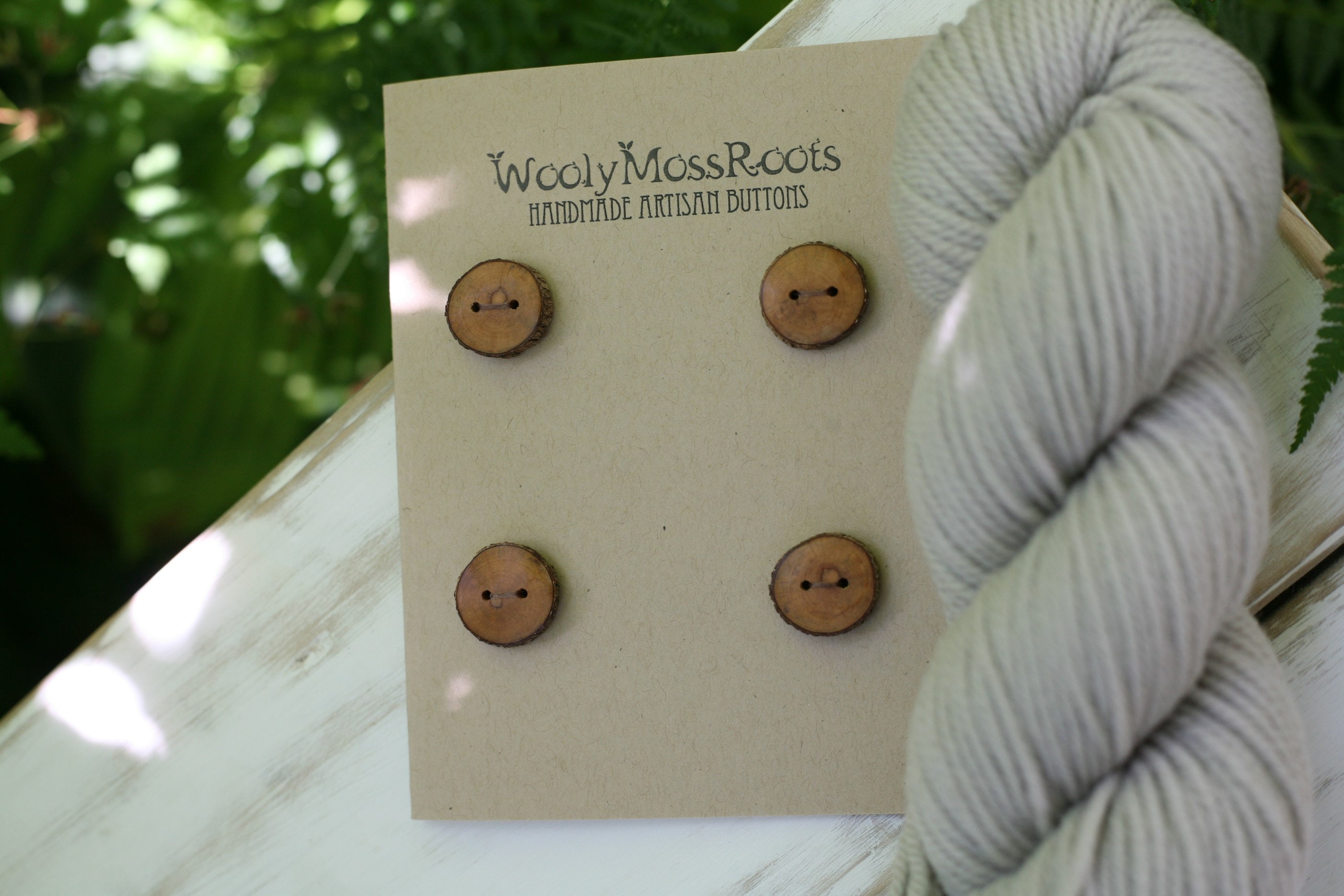 4 Rustic Wood Buttons in Oregon Huckleberry