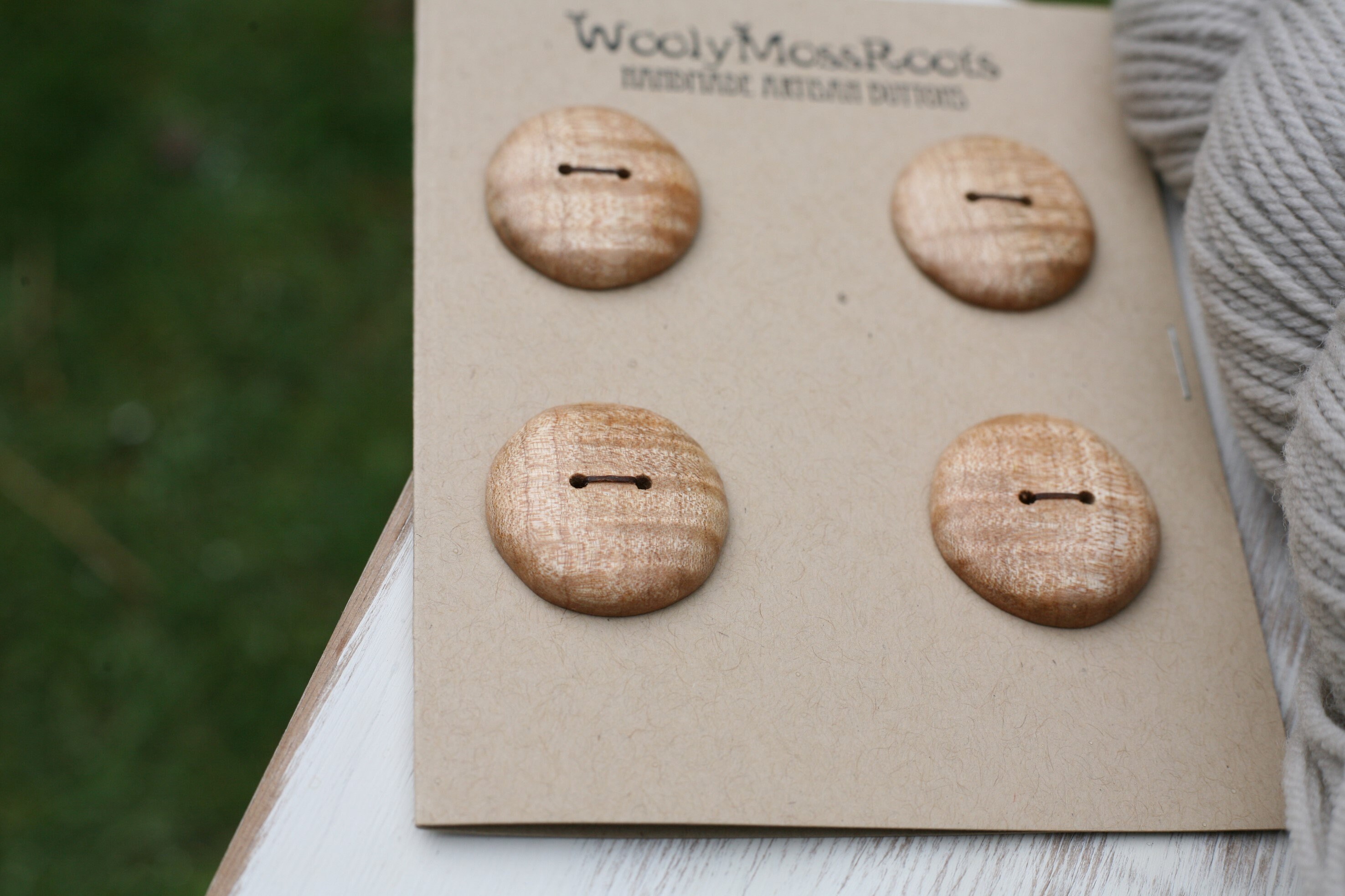 4 Wood Buttons in Oregon Maple