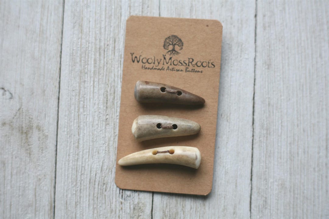 3 Toggle Buttons in Shed Deer Antler {button Mix} - Etsy