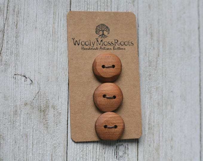 SALE! 3 Rustic Buttons in Cherry Wood - Etsy