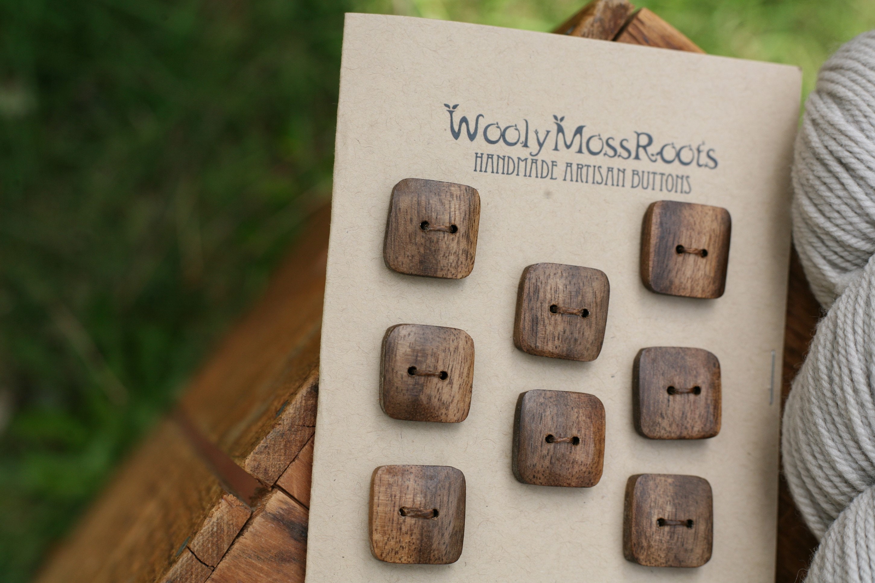 8 Rustic Buttons in Oregon Myrtlewood