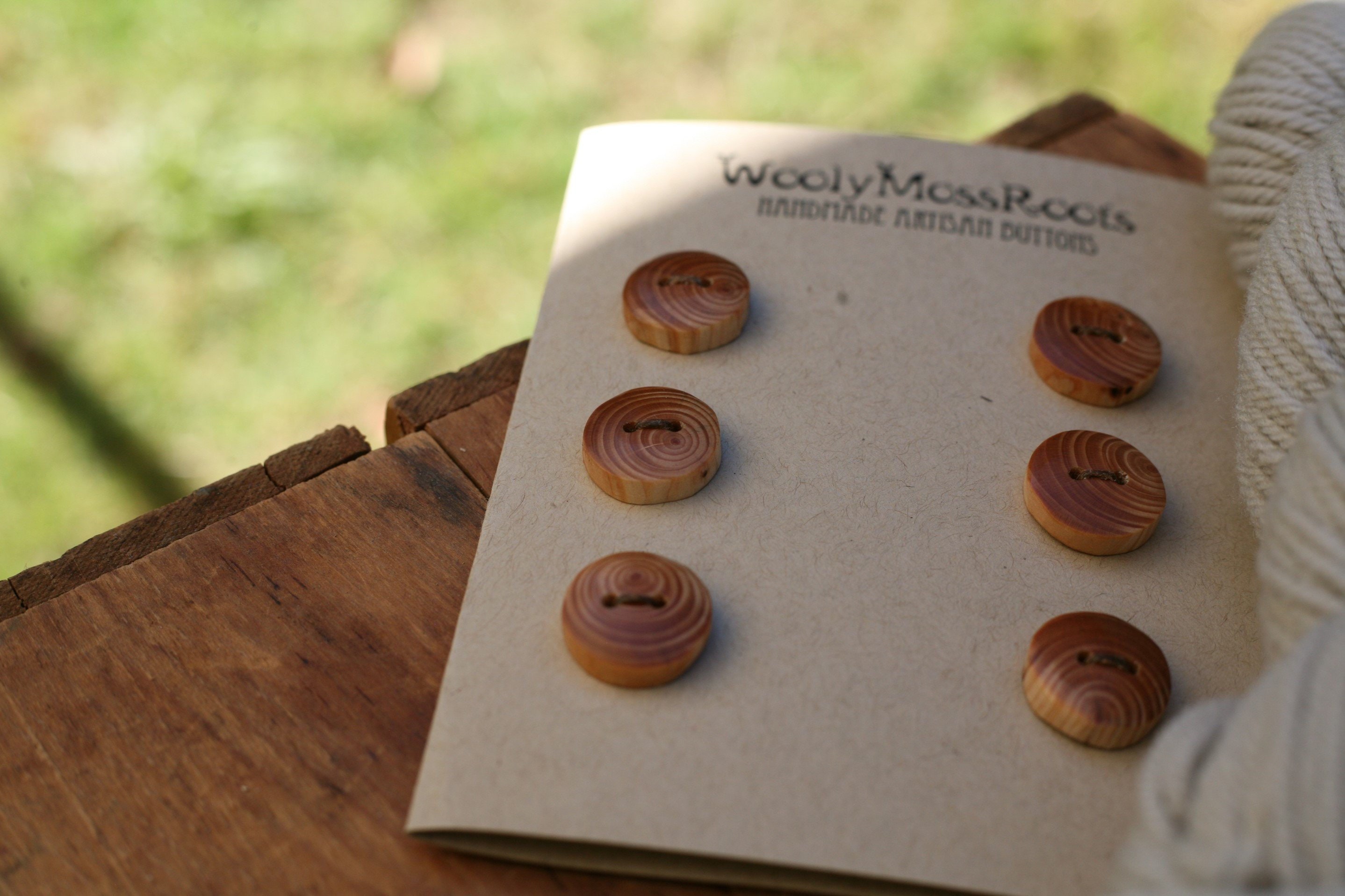 6 Rustic Wood Buttons in Oregon Hemlock