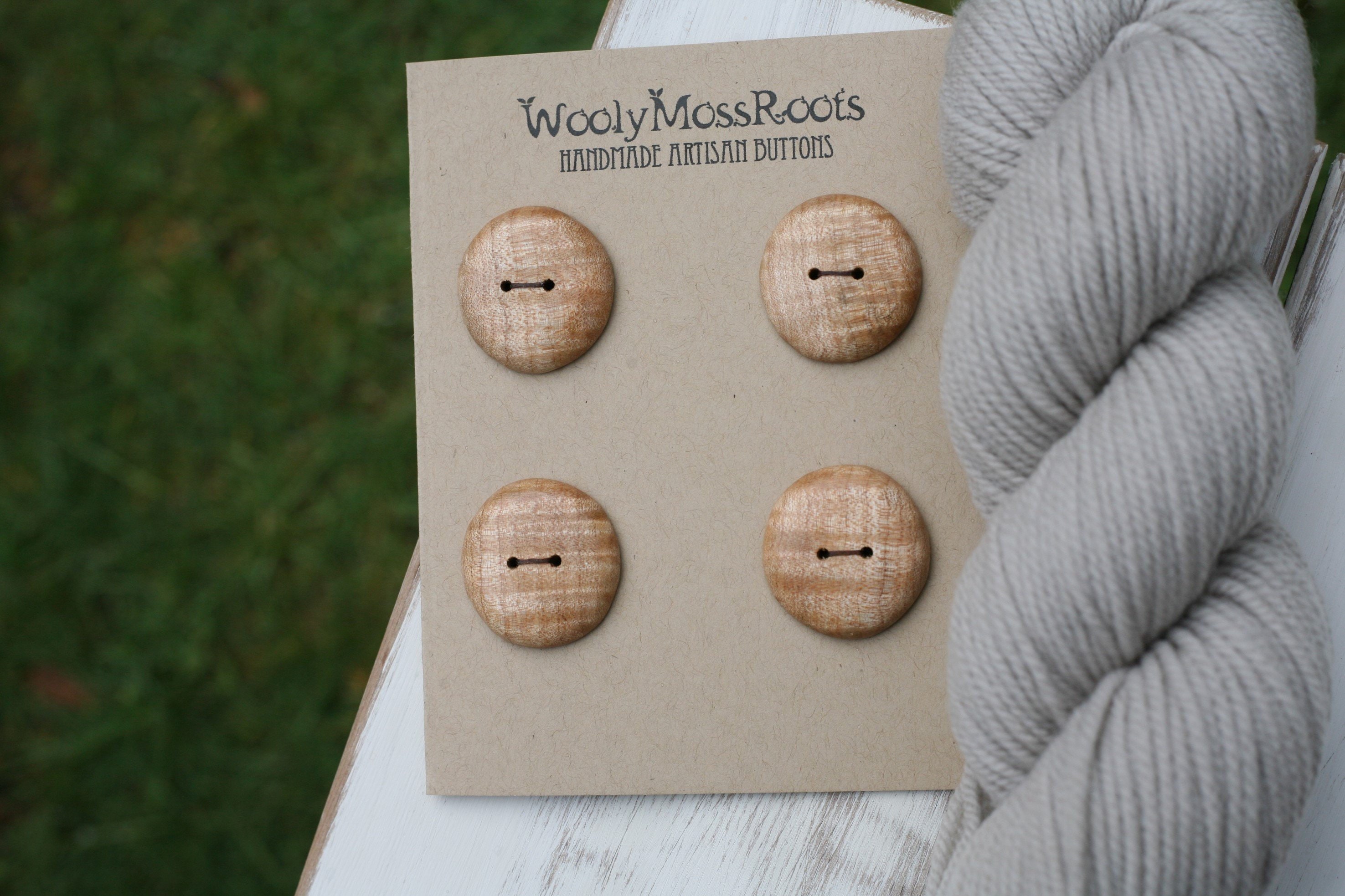 4 Wood Buttons in Oregon Maple