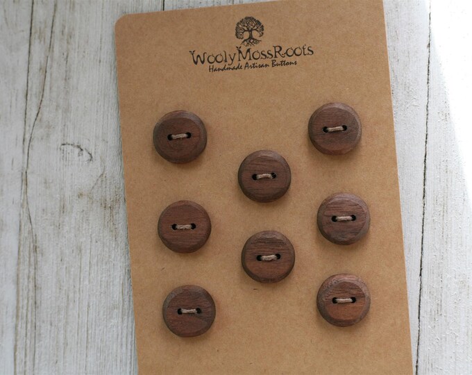 8 Rustic Wood Buttons in Black Walnut {3/4"} - Etsy