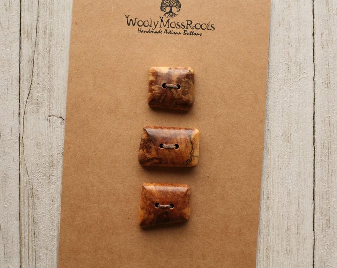 3 Buttons in Spalted Maple Wood - Etsy