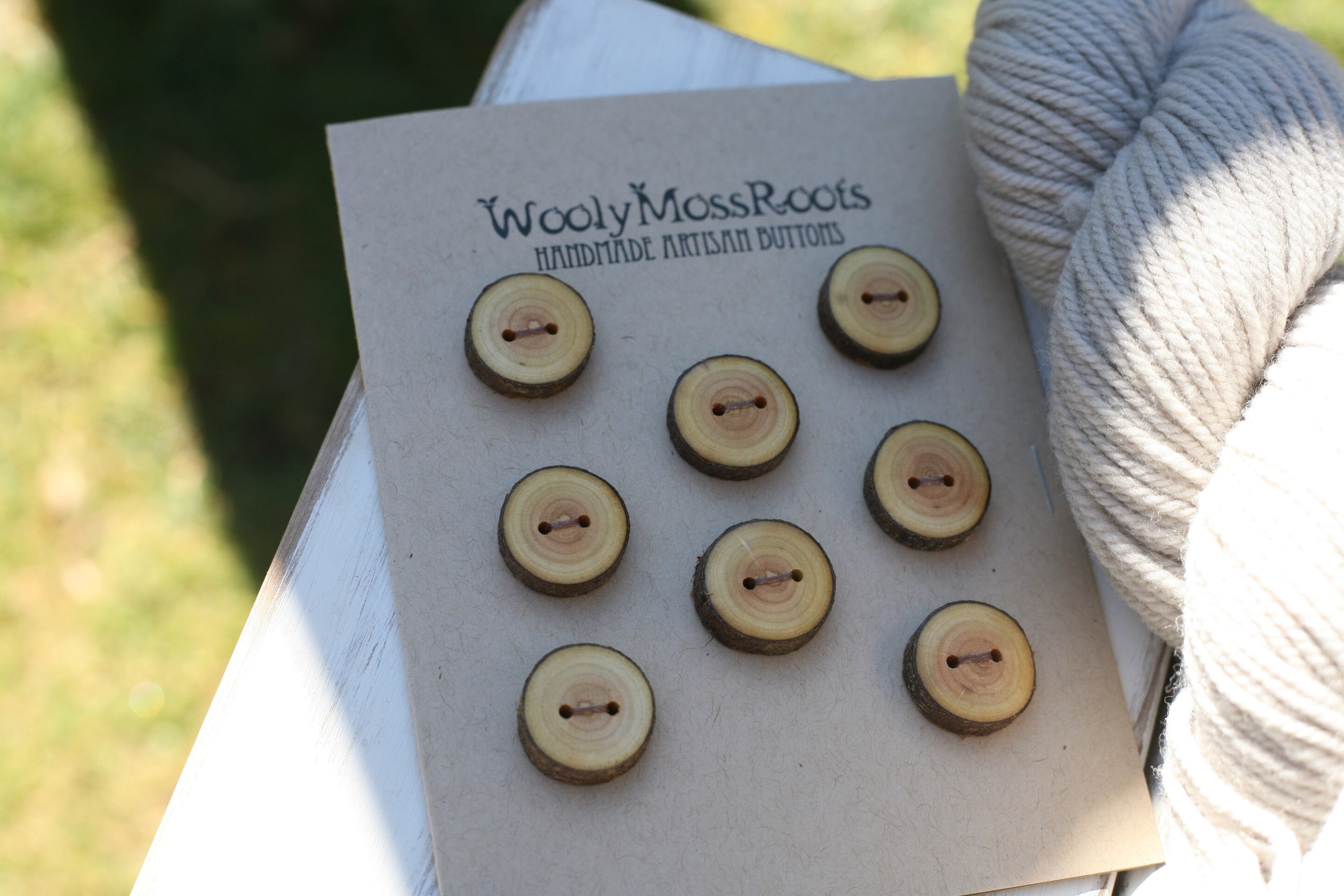 8 Rustic Wood Buttons in Oregon Cascara