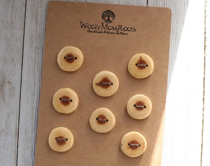 8 Rustic Branch Buttons in Red Cedar Wood - Etsy