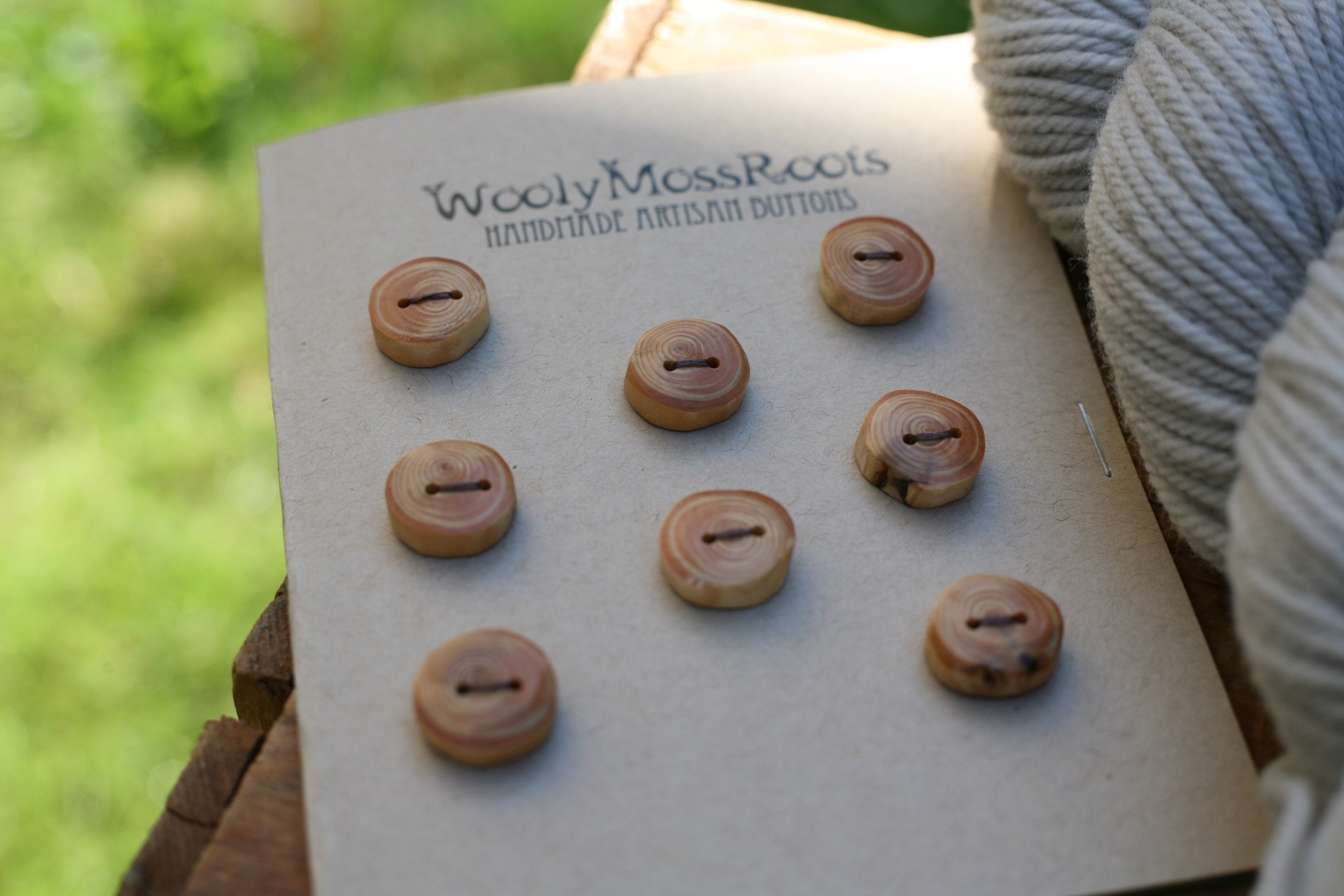 8 Rustic Wood Buttons in Oregon Hemlock