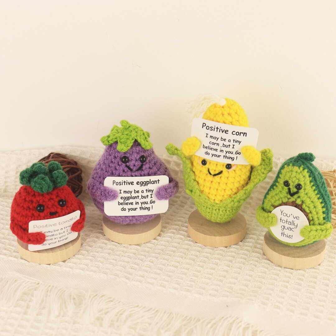 Crochet Vegetables,handcrafted Kitting Vegetables With Stand,positive ...