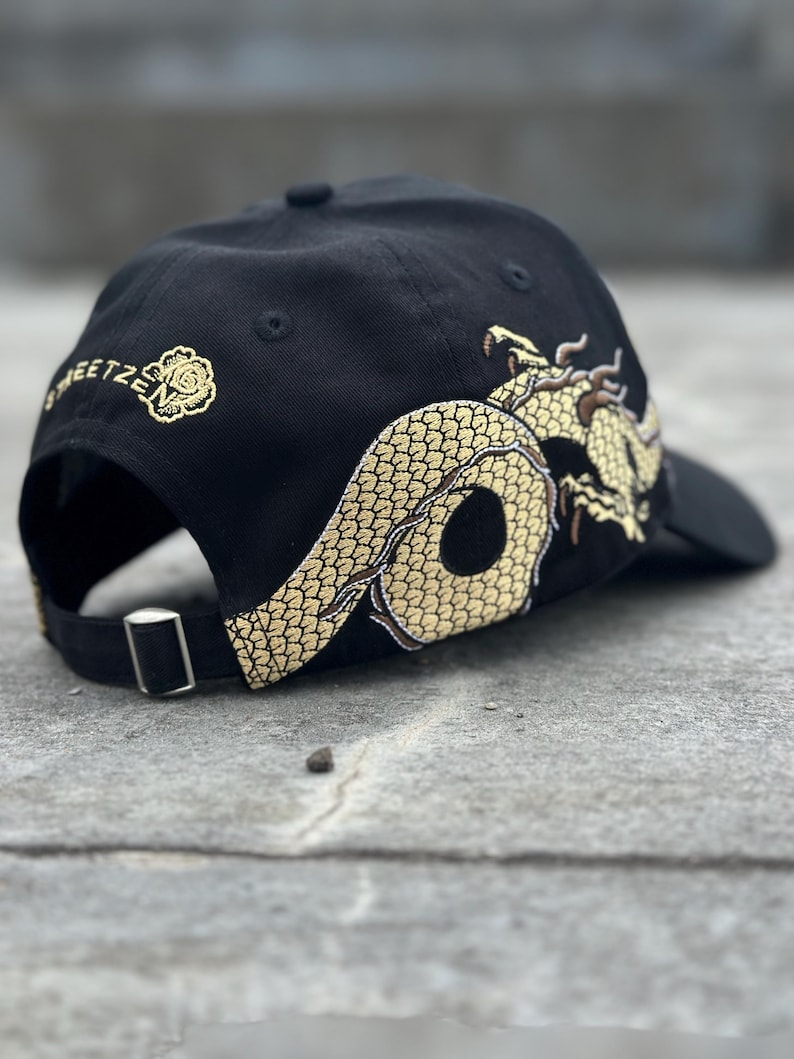 360 Golden Dragon Embroidered Cap - Unisex - Etsy