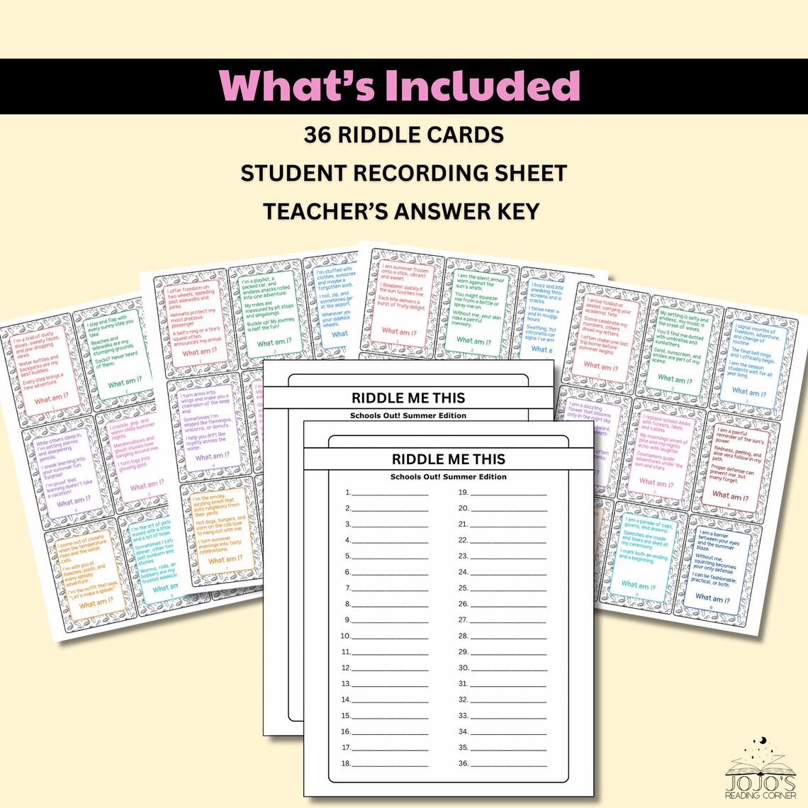 End of Year Inference Game | School’s Out Summer Riddles | Fun Last ...