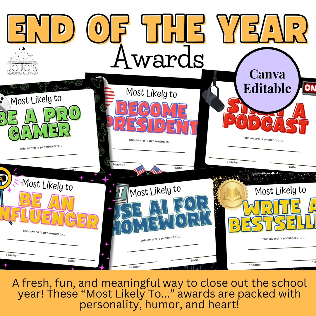 End of Year Student Awards | 42 Funny “most Likely To” Superlatives ...