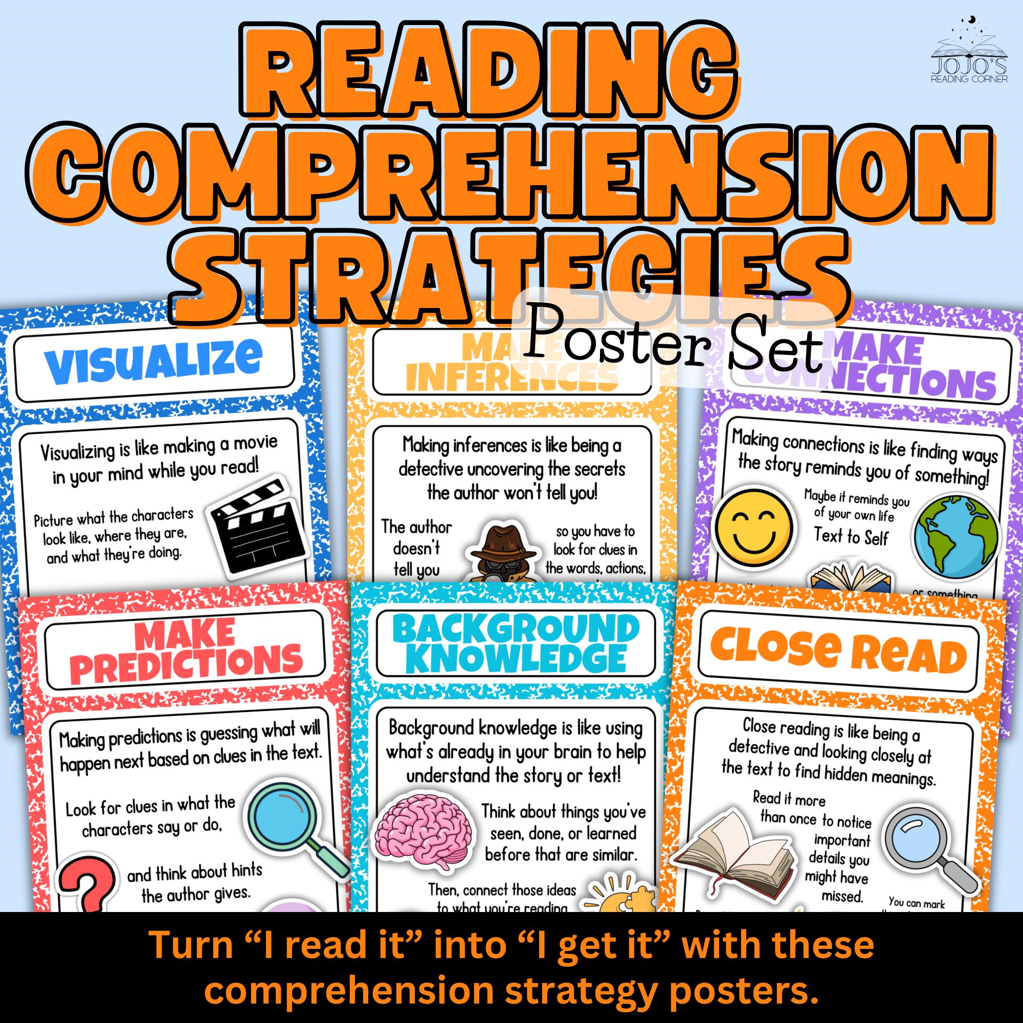 Reading Comprehension Strategies Posters Set | Essential Reading Skills ...