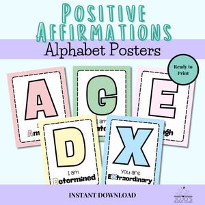 Alphabet Affirmations Classroom Decor| Positive Affirmation Posters ...