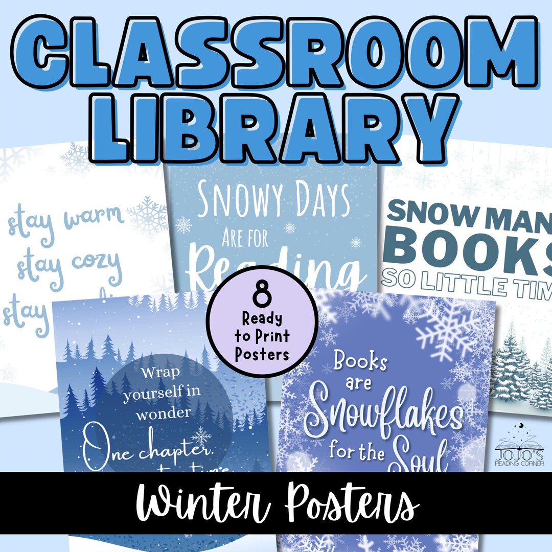 Winter Reading Posters | Classroom Library Winter Posters | Cozy Winter ...