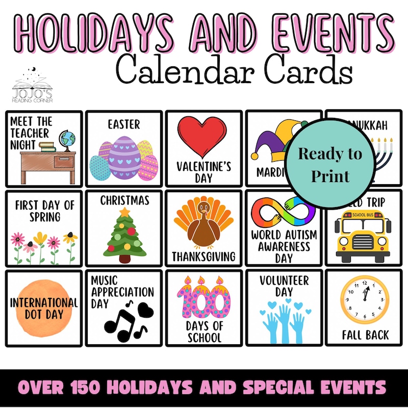 Calendar Cards Pocket Chart - Etsy