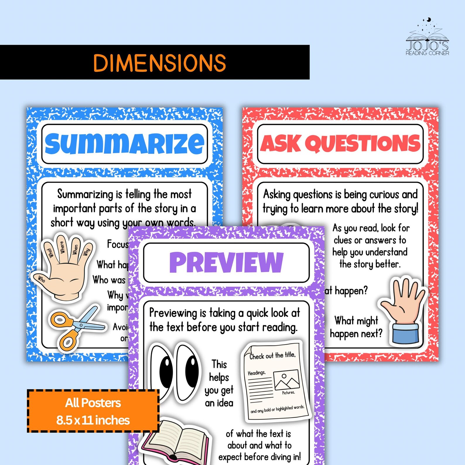 Reading Comprehension Strategies Posters Set | Essential Reading Skills ...