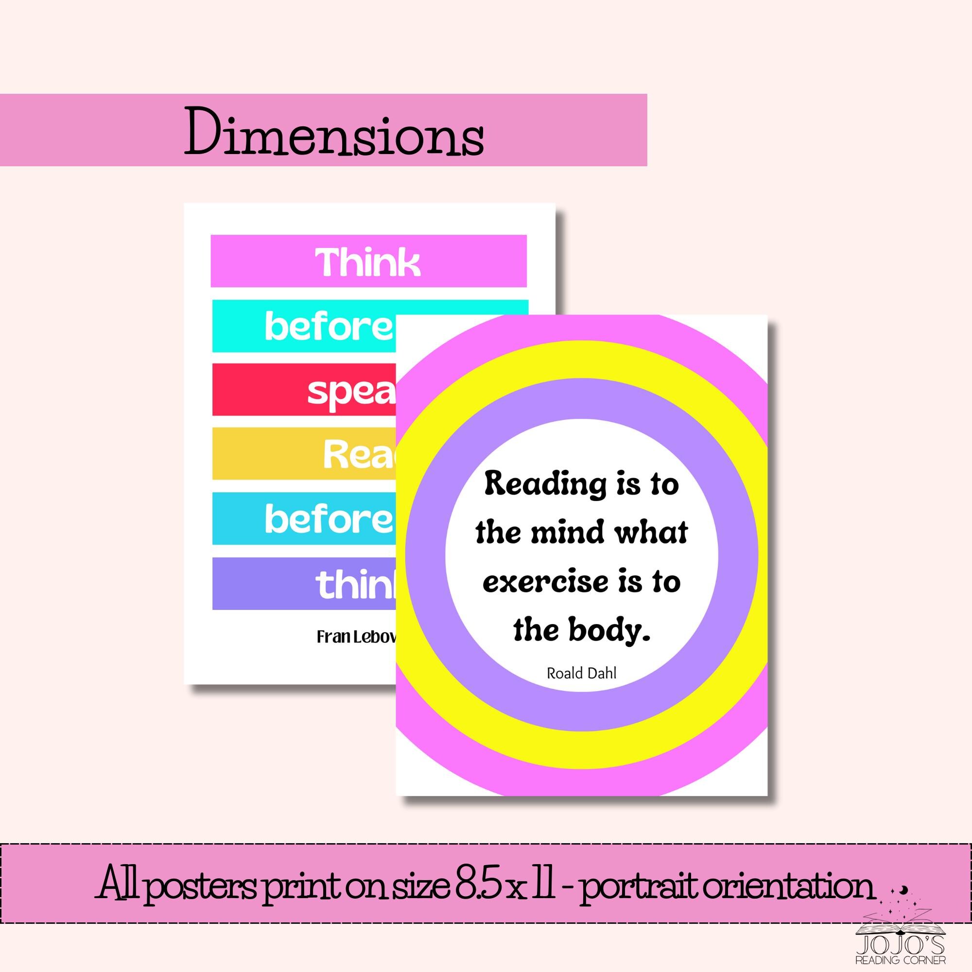 Motivational Classroom Posters | Reading Classroom Decor ...