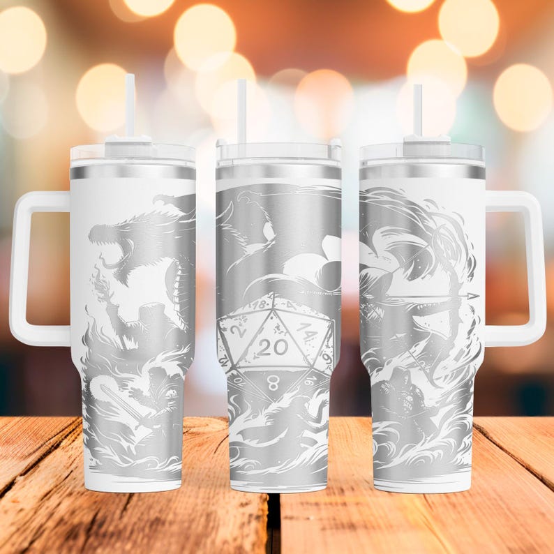Roleplay Gaming 40oz Tumbler Laser Engraving Wrap, Dungeons and Dragons ...