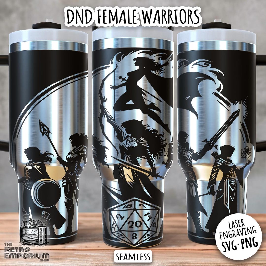 Female Dnd 40oz Tumbler Laser Engraving Wrap, Roleplay Gaming SVG ...