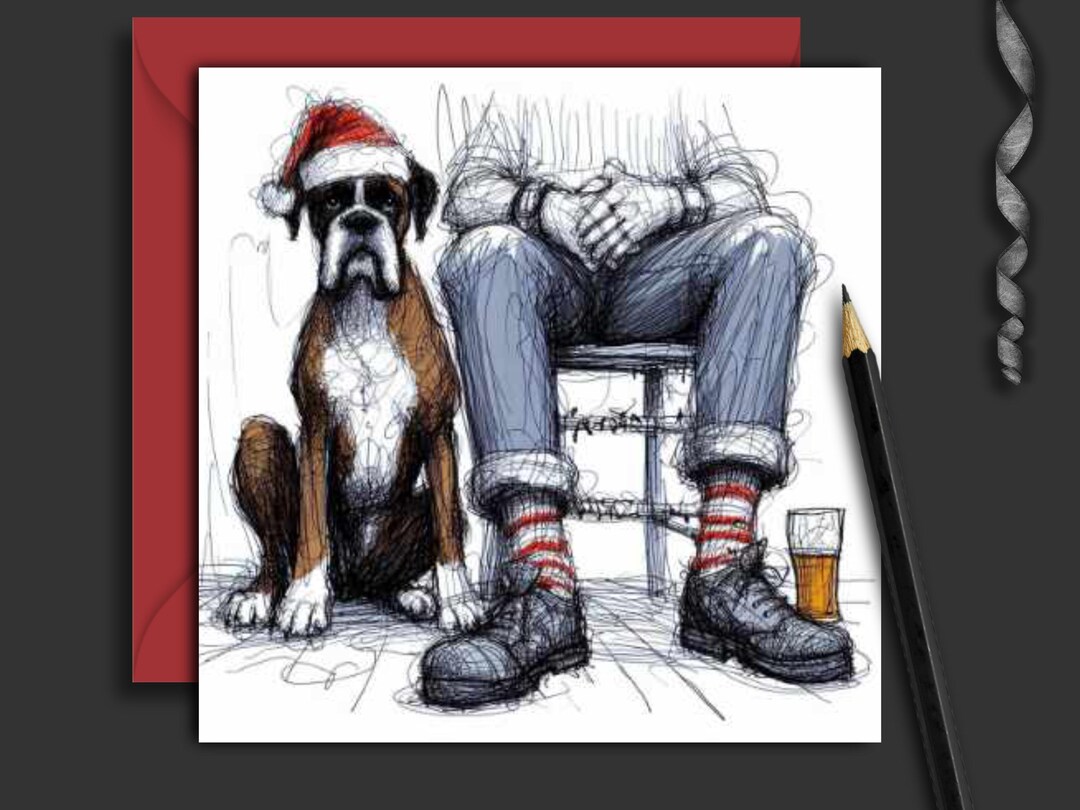 BOXER DOG Christmas Card (inthepub) A Card for Everyone Who Has a ...