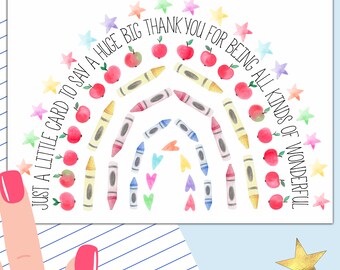 Teacher Thank You Card - Etsy