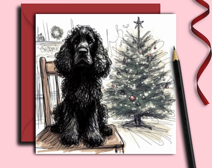 Springer Spaniel Birthday Card Black Sprocker Spaniel Puppy Birthday ...