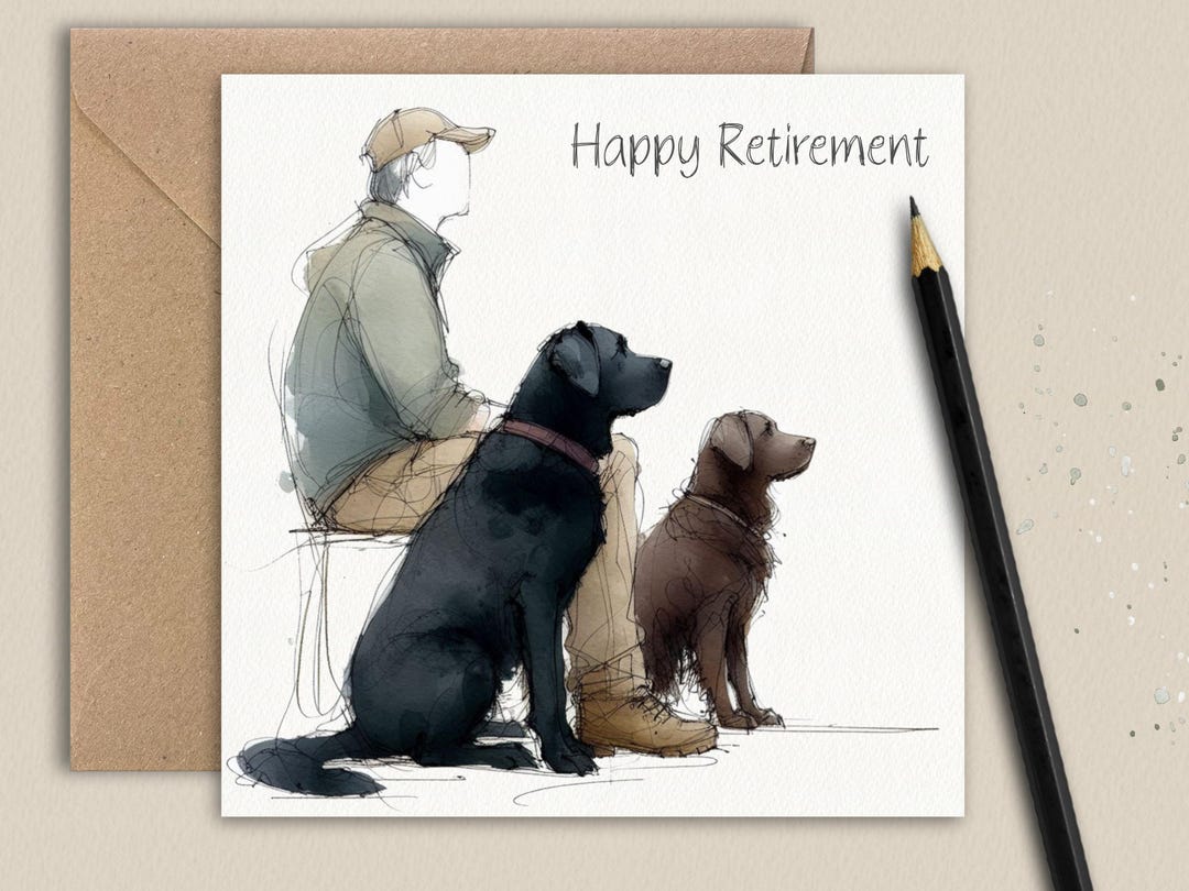 LABRADOR RETIREMENT CARD (owner) A Labrador Card for a Mum, Dad or ...