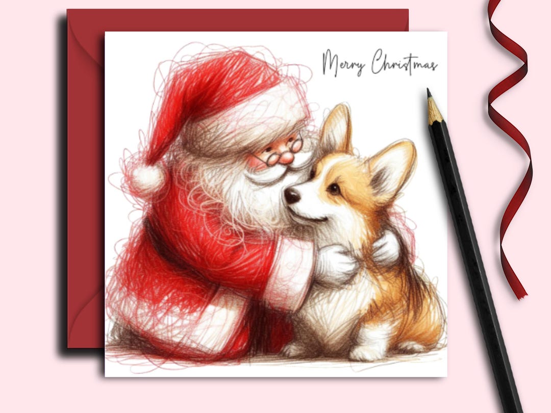 CORGI DOG Christmas Card.(hug) A Christmas Card for Every Little Corgi ...