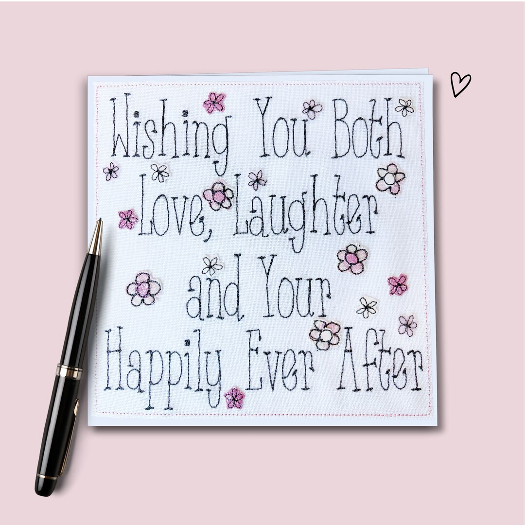 Embroidered Wedding Card Card for the Bride & Groom - Etsy