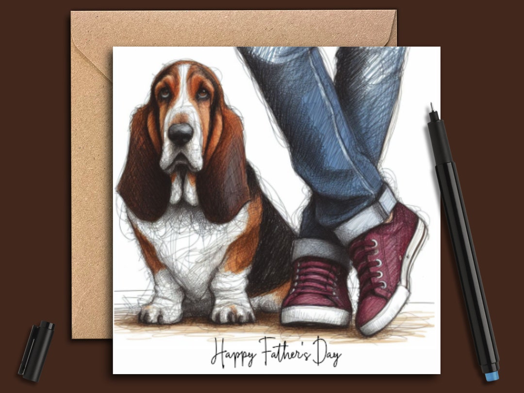 BASSET HOUND DOG Father's Day Card, Card for Dog Dad, the Dog Father ...