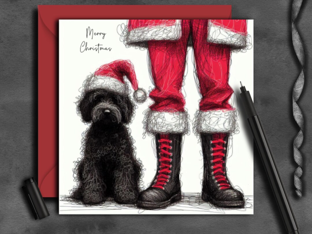 BLACK COCKAPOO DOG Christmas Card (fc). the Ideal Card to Send to a ...