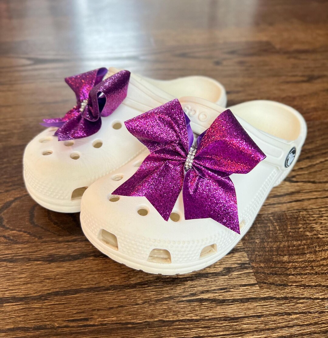 Pair of Cheerleader Croc Charm Cheer Bows Competition Gifts - Etsy