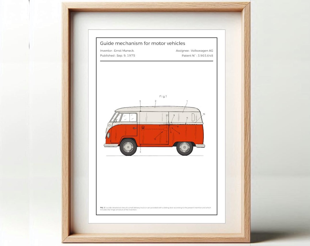Volkswagen Combi Patent Poster | Vintage VW Van Poster | Minimalist ...