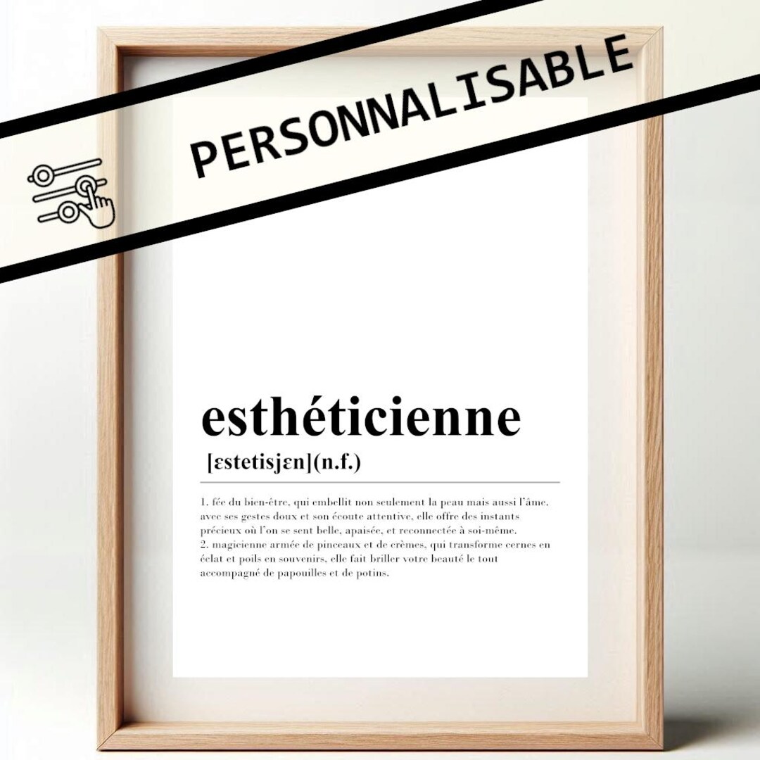 Esthetician Definition Poster - Minimalist Wall Art | Original Gift ...