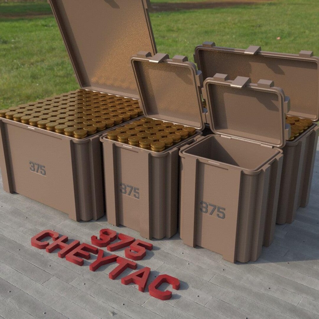 Filamelt Ammunition Box / .375 Cheytac / ‘hinged Lid’ / Cartridge Box ...
