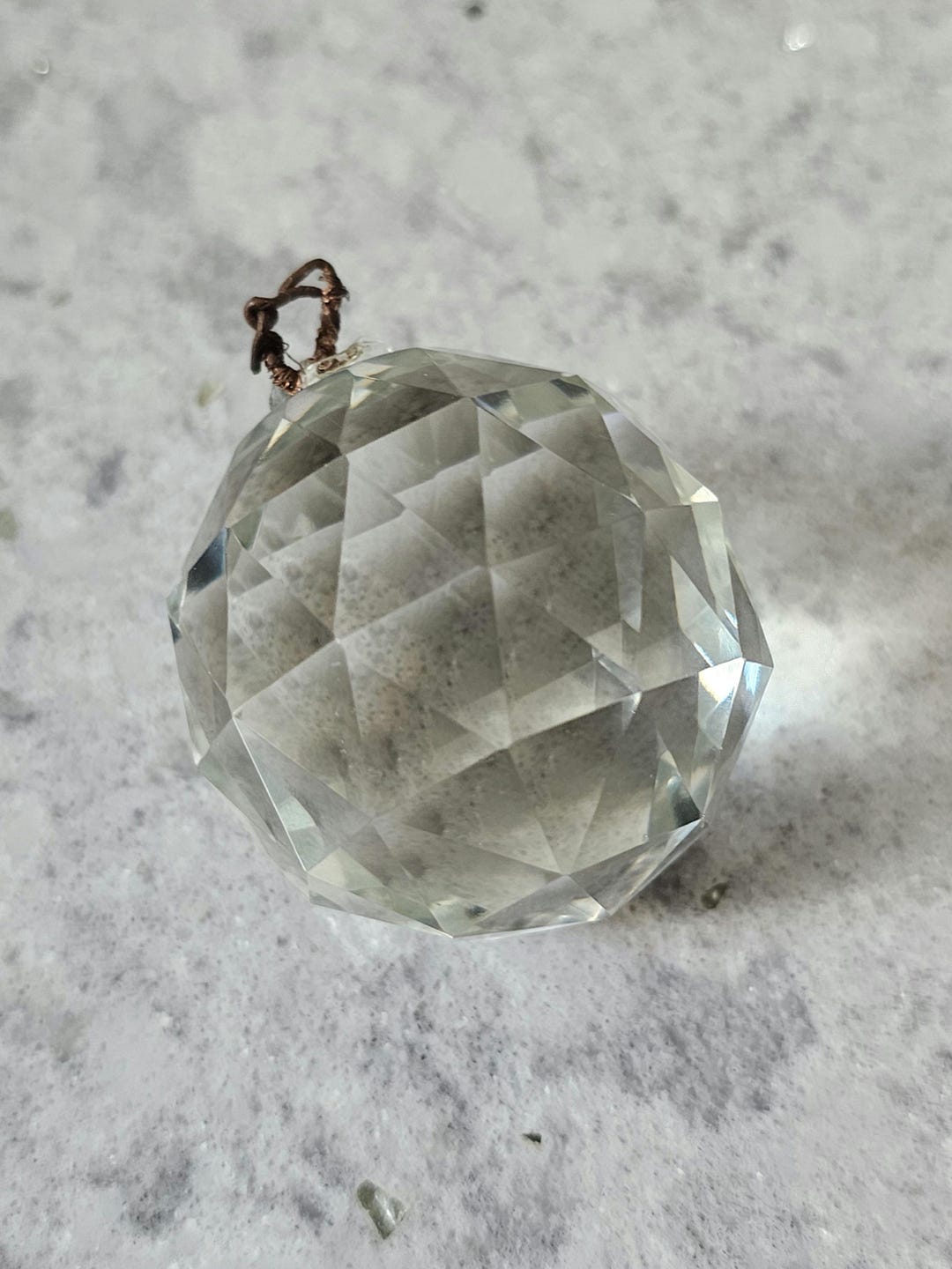 Vintage Large Faceted Crystal Ball, Sphere, Prism From Center of ...