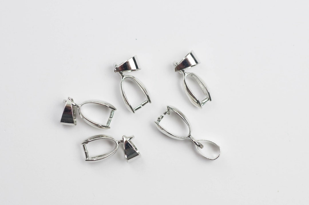 Set of 5 - 18mm Silver Pendant Hangers - Etsy