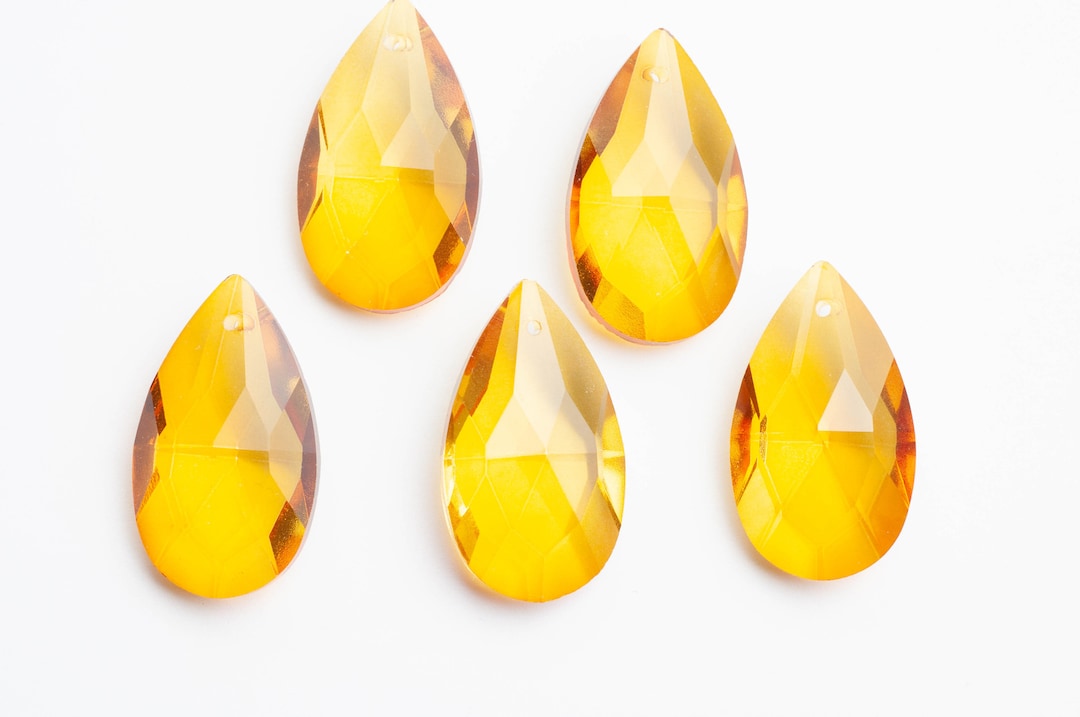 5 38mm Golden Yellow Teardrops - Etsy