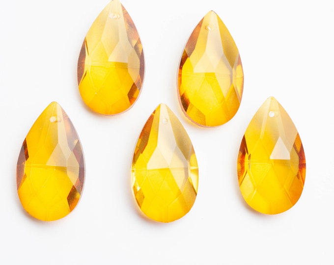 5- 38mm Golden Yellow Teardrops - Etsy