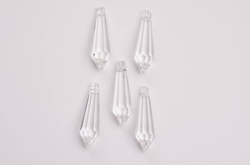 5 - 50mm Chandelier Crystal Prisms - FULL LEAD Crystal Icicle Prisms (S ...
