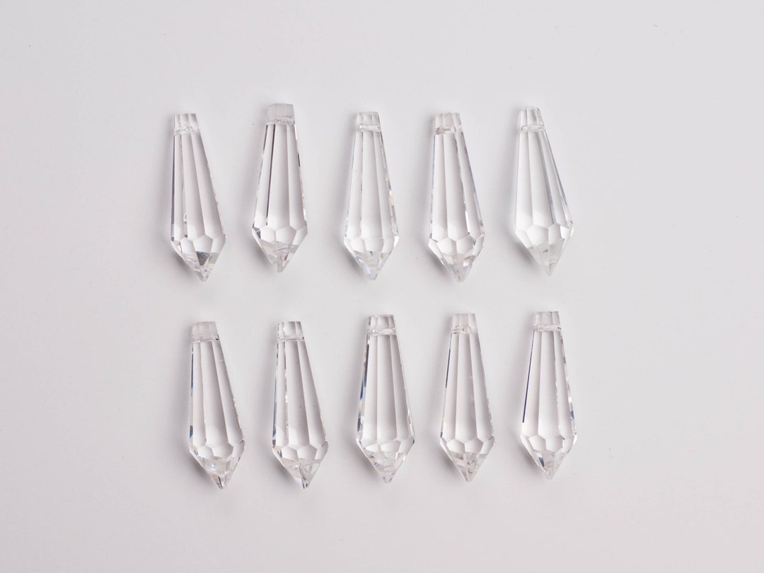 10 Icicle Chandelier Asfour FULL LEAD Crystal Prisms Drops Pendants ...