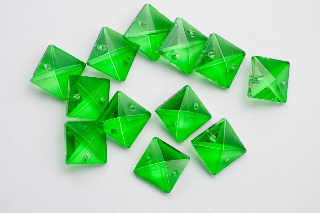 12 - 14mm Square Chandelier Crystal Prisms - 2 Hole - Green - Etsy