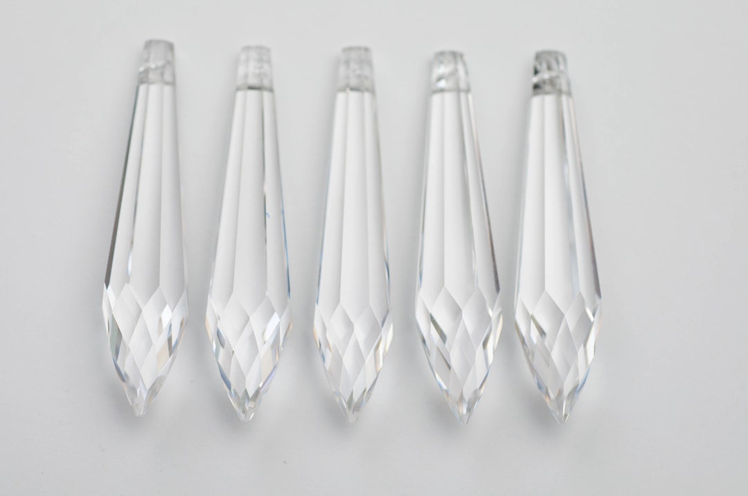5 Asfour Full Lead Crystal Chandelier Crystals Prisms - 76mm Icicle ...