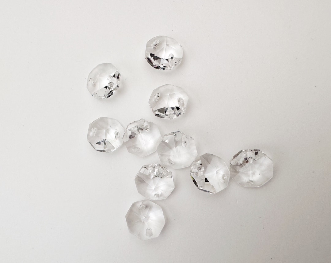 10 Chandelier Crystal Prism 10mm Octagon Beads 2-hole Jewelry ...