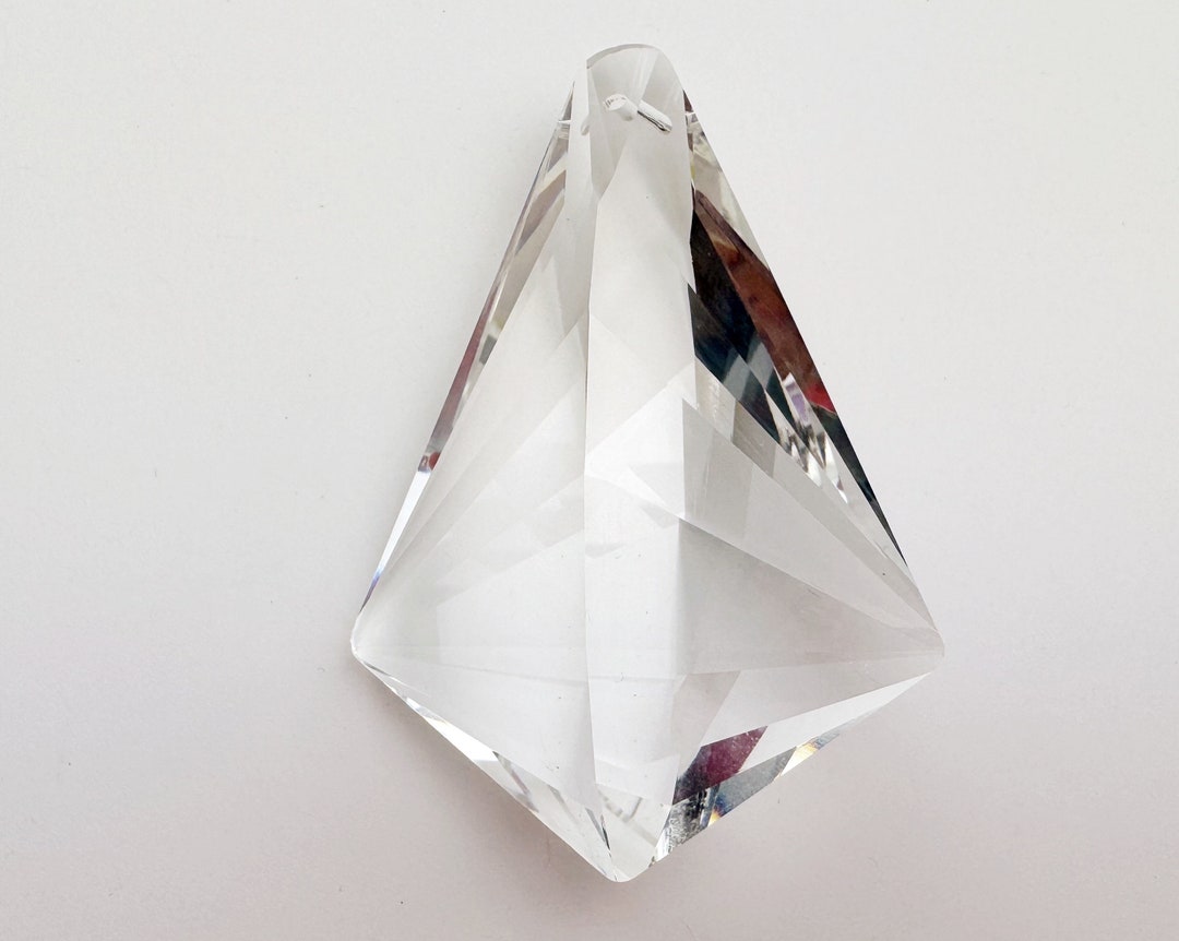 1 - 63mm Clear Chandelier Crystals Glass Prisms - Large Heavy ...